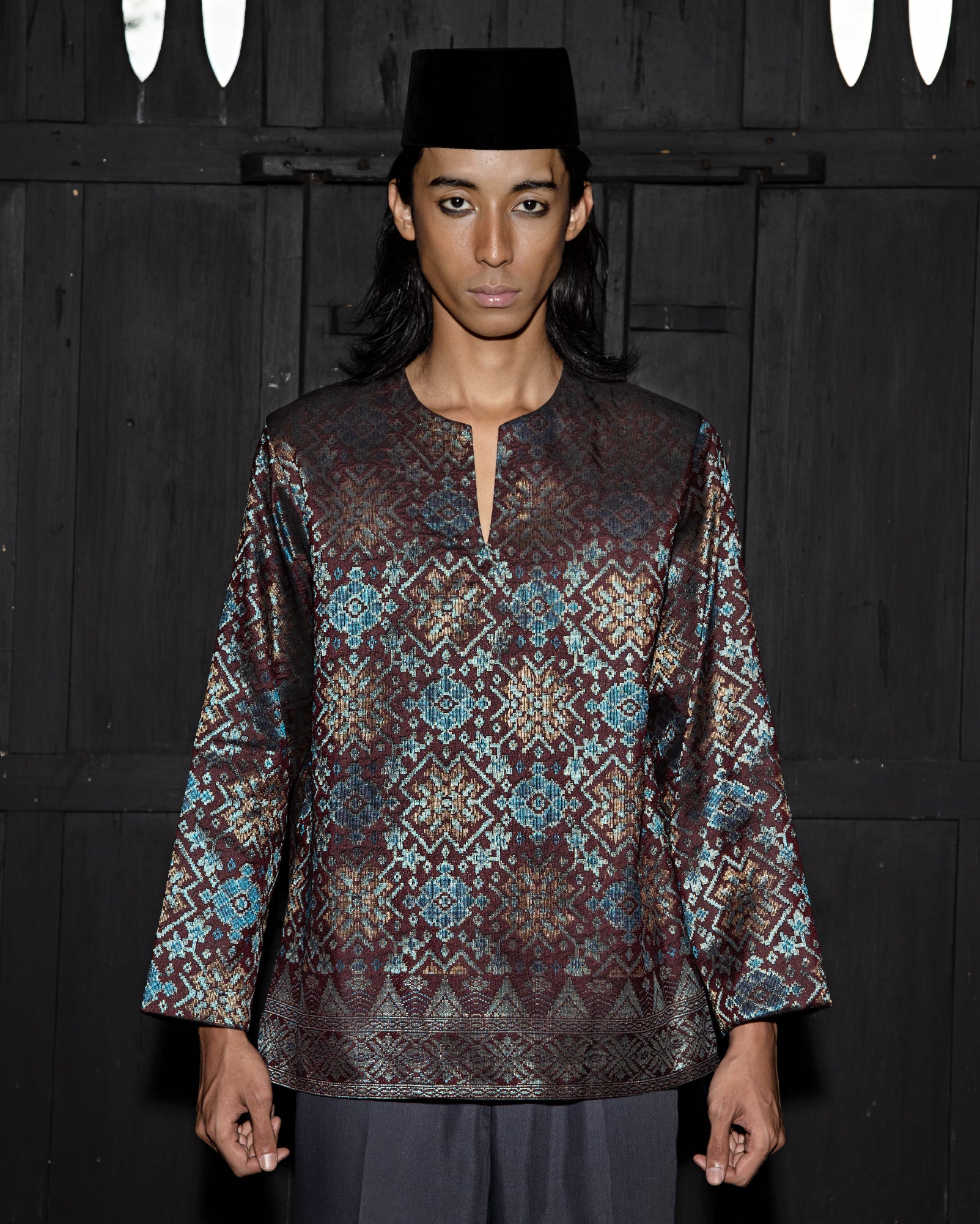 Baju Atas Songket (Burgundy) – BEHATI