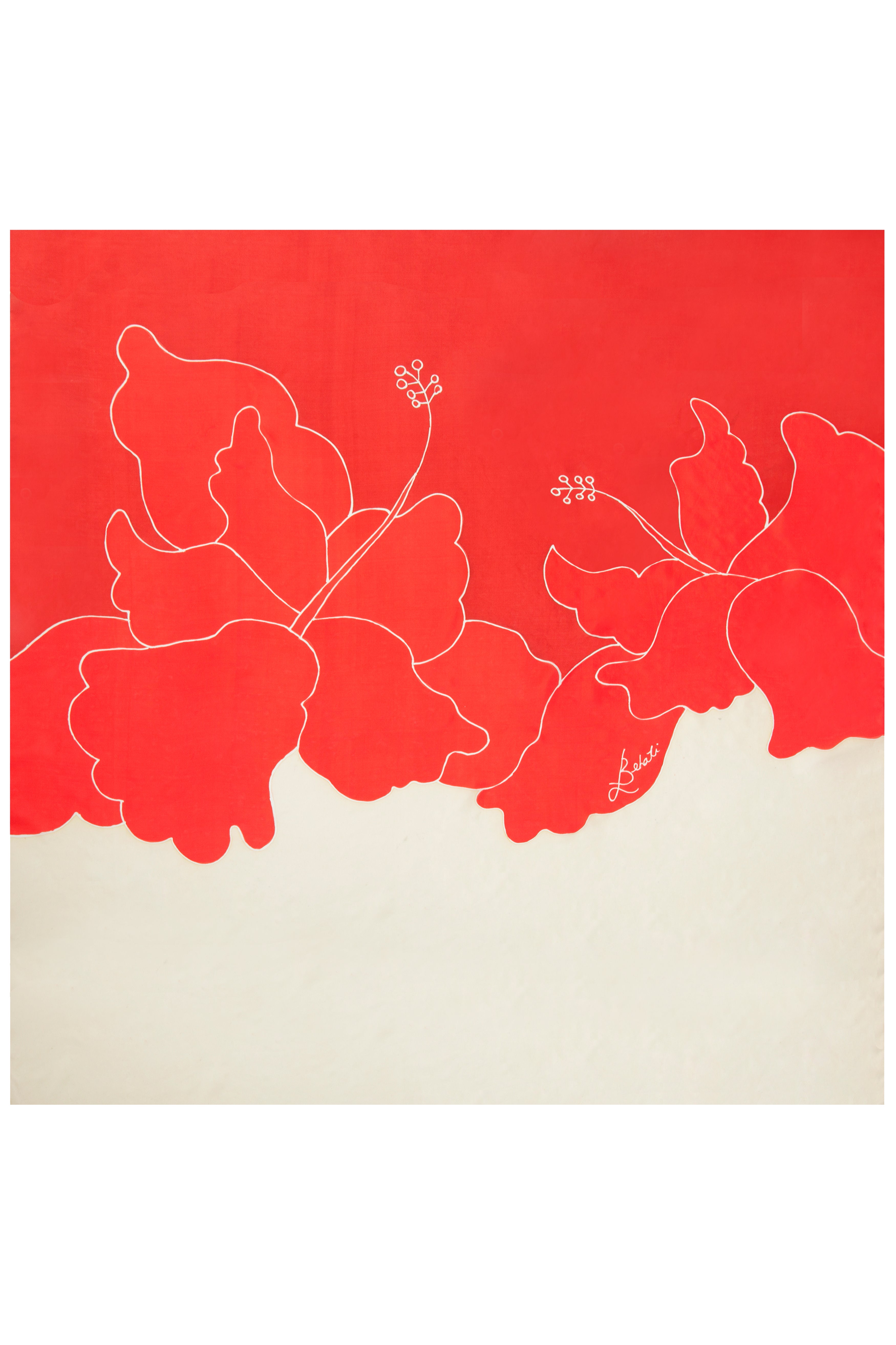 Red Bunga Raya Scarf – BEHATI
